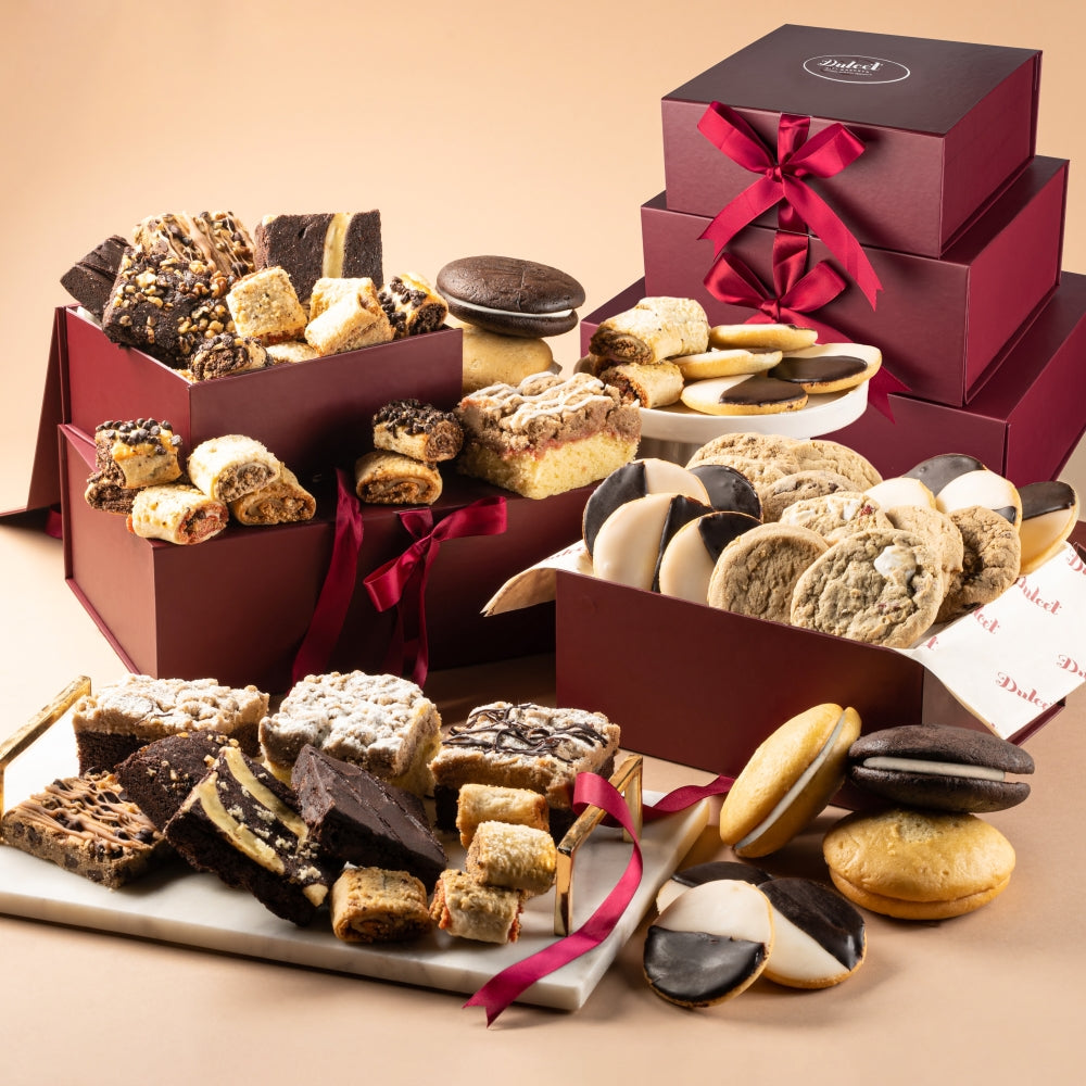 Shop Grand Gourmet Bakery Gift Tower – Layers of Treats – Dulcet Gift ...